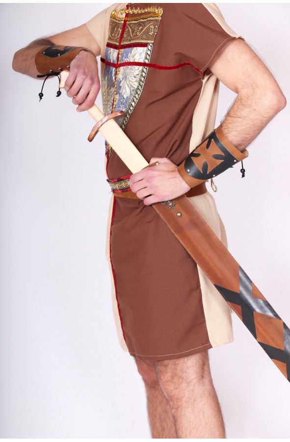 Leather knight's medieval belt with sword holder