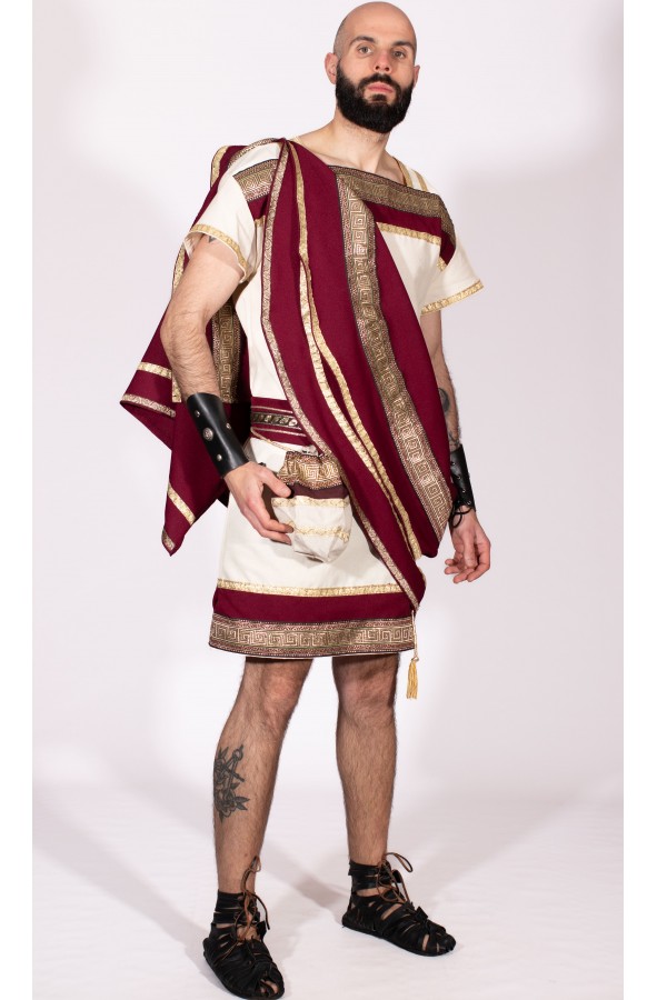 White and gold Roman bag