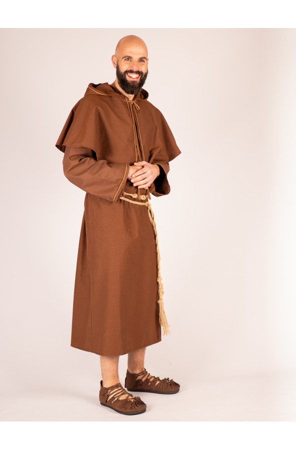 Hábito de monje medieval en algodón con cinturón de yute – autenticidad ...